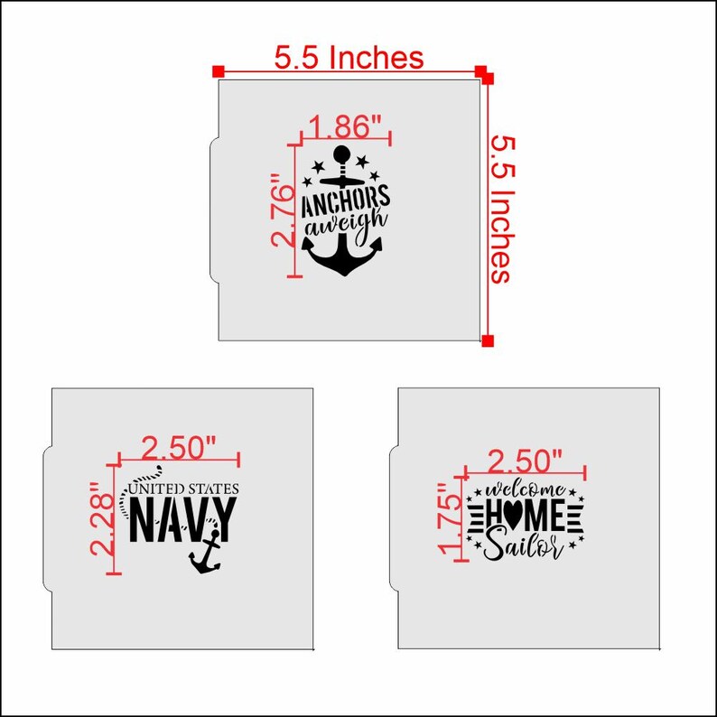 Anchors Aweigh Cookie Stencil | Military Stencil | Homecoming Cookie ...