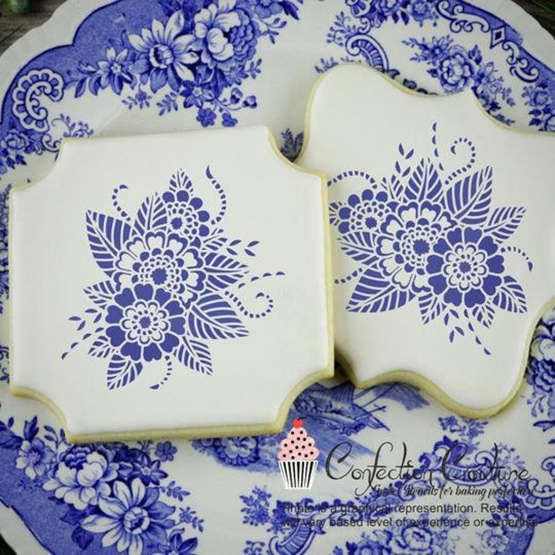 Ornamental Floral Cookie Stencil - Etsy