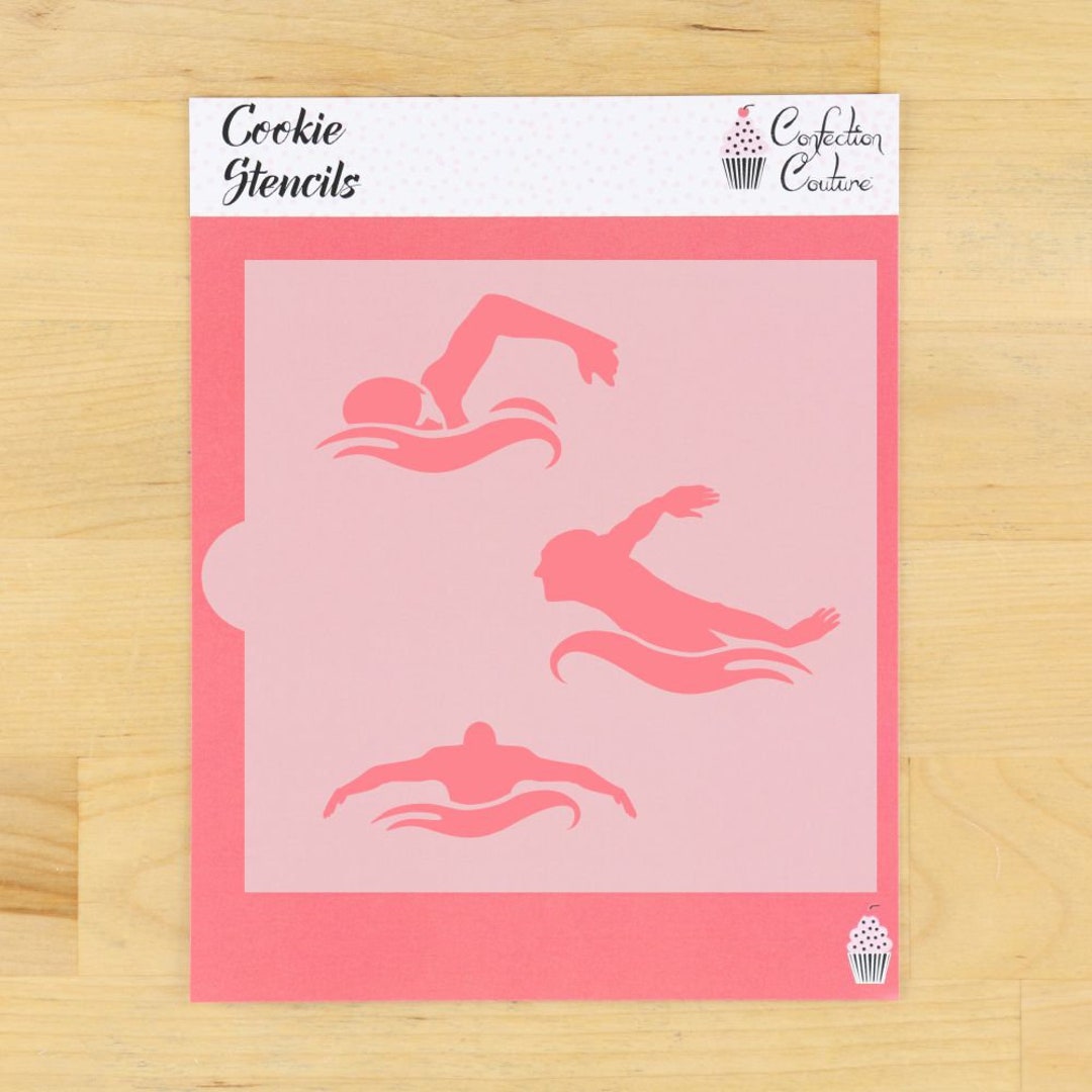 Swimmers Cookie Stencil Swimmer Silhouette Stencil Swim Meet Cookie ...