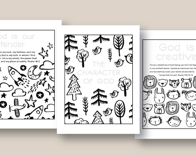 Character of God Coloring Pages for Children Bible Printable - Etsy
