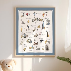 Winnie the Pooh ABC Poster, Alphabet Wall Decor, Original Hundred Acre ...