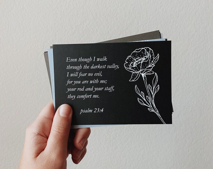 Bible Verse Cards, Psalm 23 Bible Verse Set, Scripture Memory Cards ...