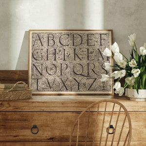 Vintage Alphabet Art, Old School ABC Chart, Vintage School Art, Vintage ...