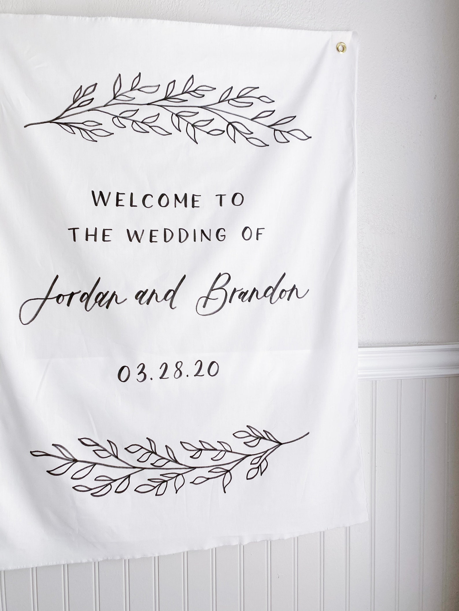Custom Wedding Sign With Floral Detail Hand Painted Wedding - Etsy