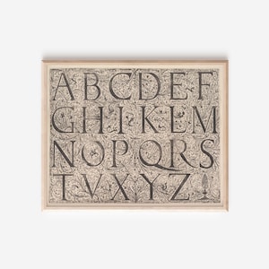 Vintage Alphabet Art, Old School ABC Chart, Vintage School Art, Vintage ...