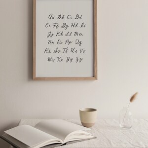 Classic Cursive Alphabet Poster, Script ABC Chart, School Room Alphabet ...
