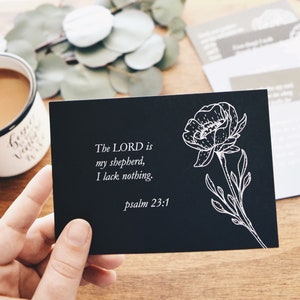 Bible Verse Cards, Psalm 23 Bible Verse Set, Scripture Memory Cards ...