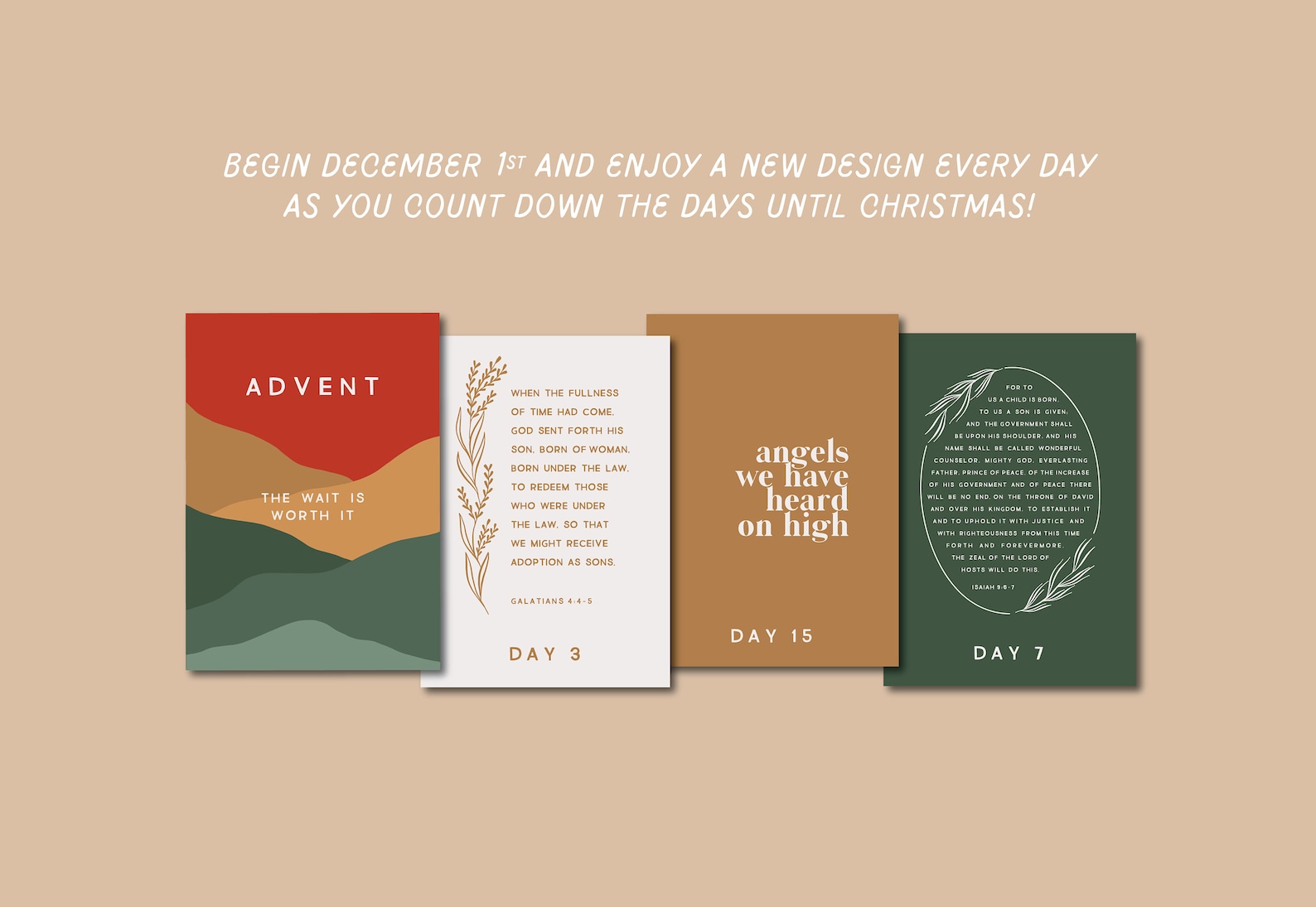 Advent Scripture Printable Cards, Bible Verse Cards for Christmas ...