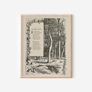 September Poem, Fall Cottagecore Print, Vintage Art, Vintage Poem - Etsy