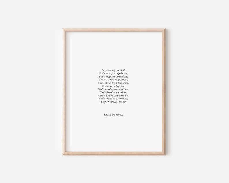 Saint Patrick's Prayer, Printable Art, Digital Print, Christ With Me ...