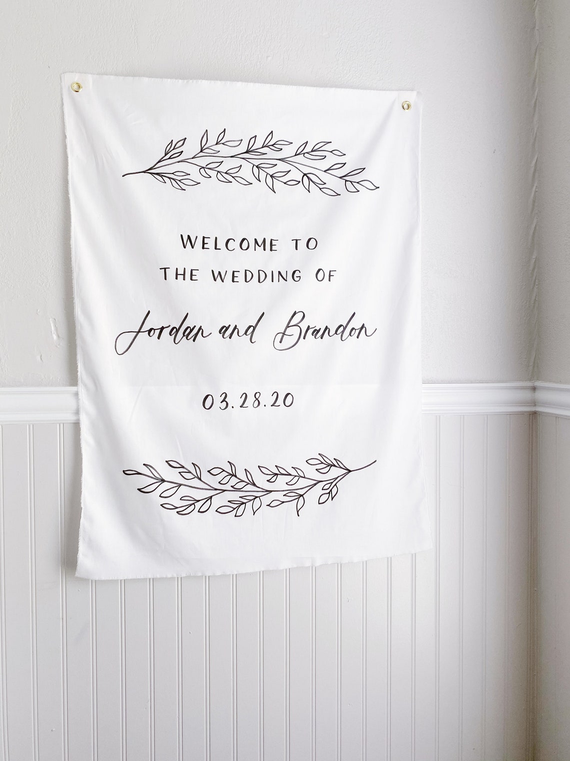 Custom Wedding Sign With Floral Detail Hand Painted Wedding - Etsy