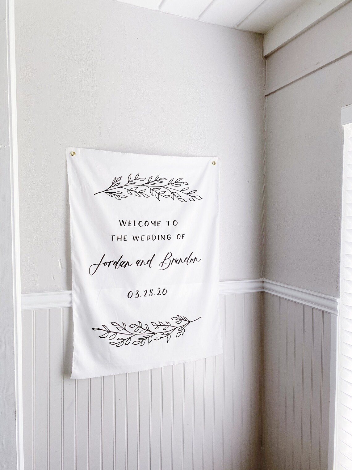 Custom Wedding Sign With Floral Detail Hand Painted Wedding - Etsy