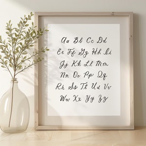 Classic Cursive Alphabet Poster, Script ABC Chart, School Room Alphabet ...