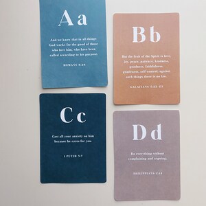 Alphabet Scripture Cards, Printable Bible Verse Cards, Bible Verse ABC ...