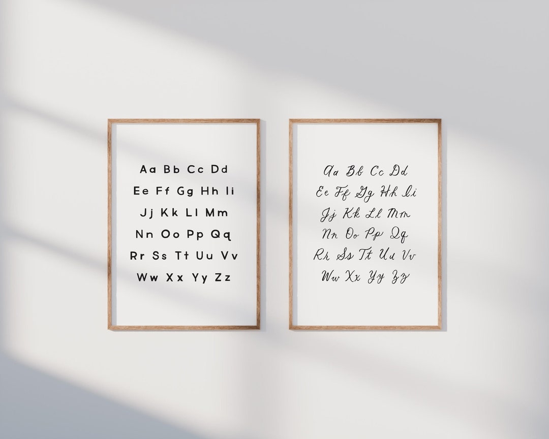 Classic Cursive Alphabet Poster, Script ABC Chart, School Room Alphabet ...