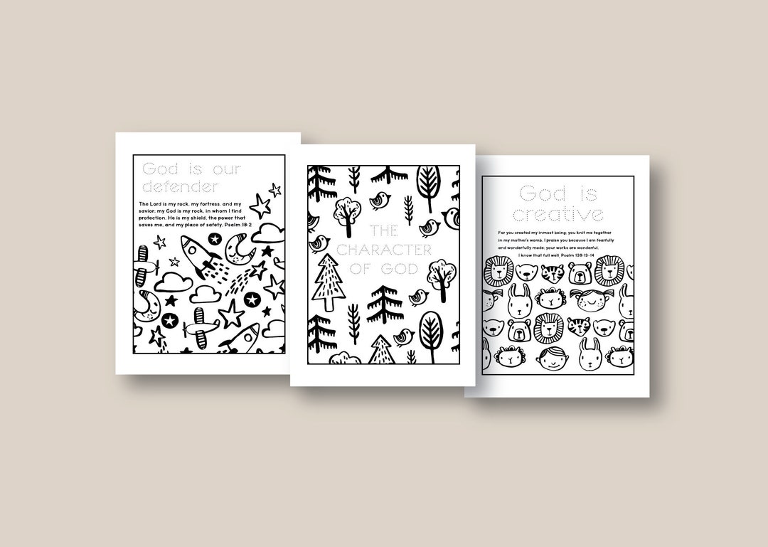 Character of God Coloring Pages for Children, Bible Printable Activity ...