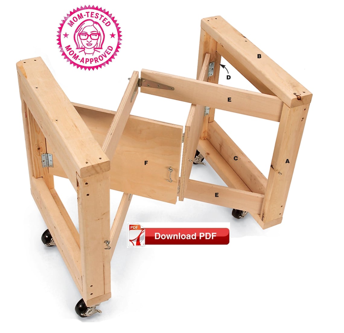 Folding Table Base Plan/folding Craft Table Base Plan/play Table Base ...