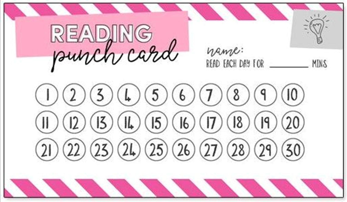 Reading Punch Card Download/reading Punch Card File/21 Reading - Etsy