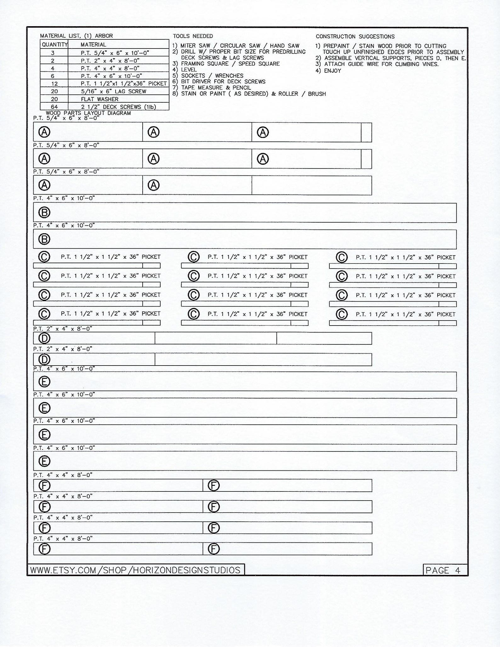 Wood Arbor Plan/trellis Plan/planter Arbor Plan/rose Arbor - Etsy