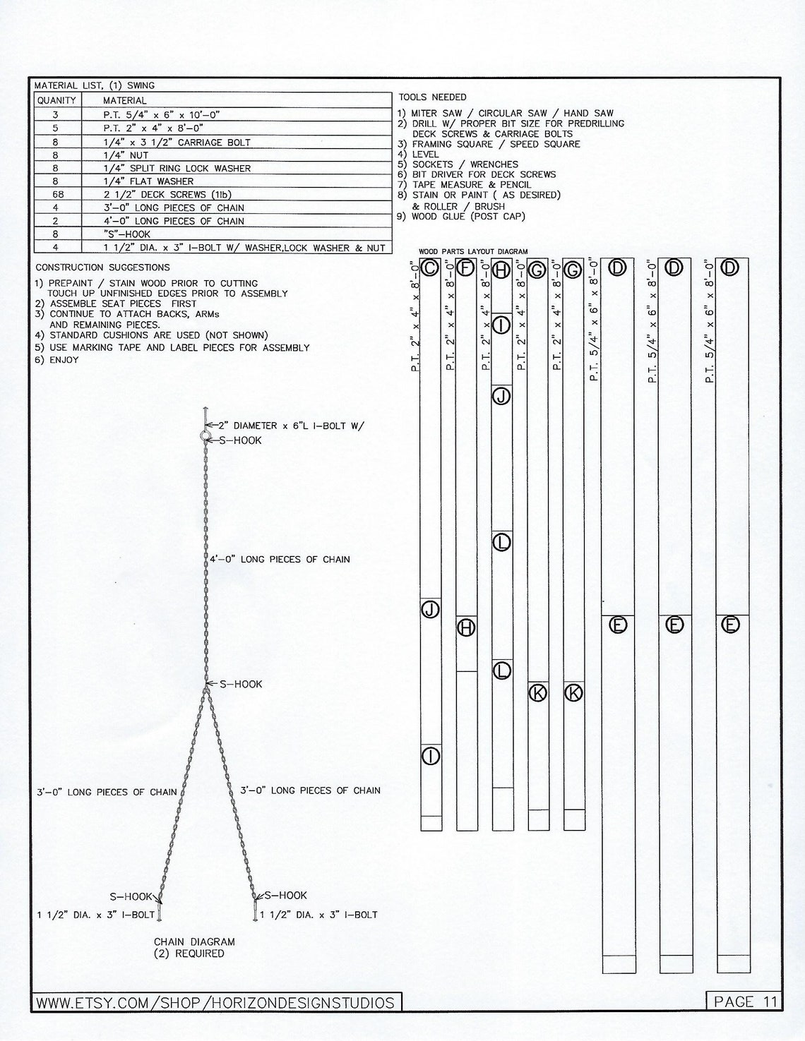 Swing Plan/diy Swing Plan/patio Swing Plan/porch Swing Plan/backyard ...