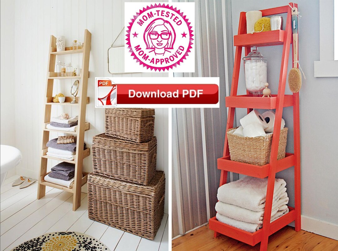 Leaning Ladder Plan /PDF Plan/ Towel Holder Plan/bath Towel Rack Plan ...