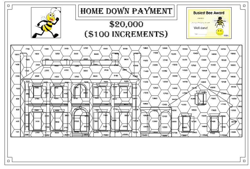 Printable Home Down Payment Chart Mark off in 100 Dollar Increments ...
