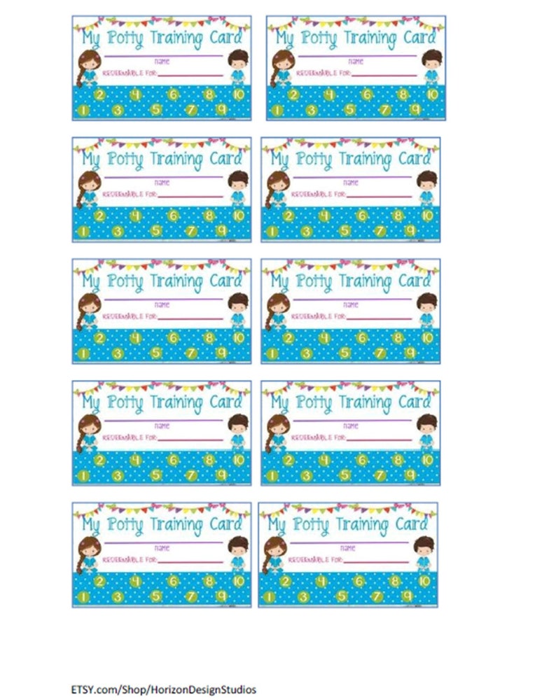 Potty Punch Card Download/potty Training Punch Card - Etsy