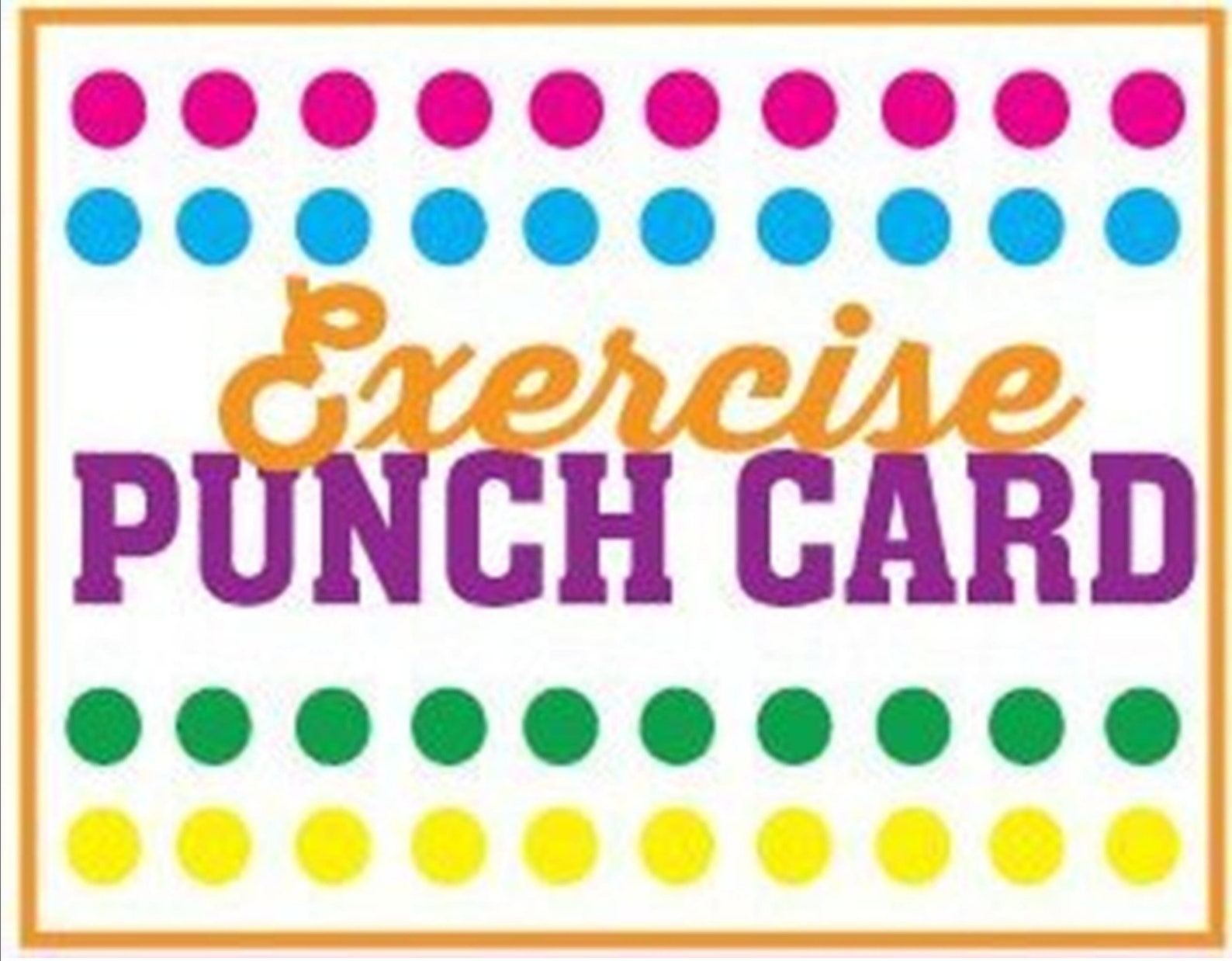 Exercise Punch Card Download/downloadable Punch Card/punch | Etsy