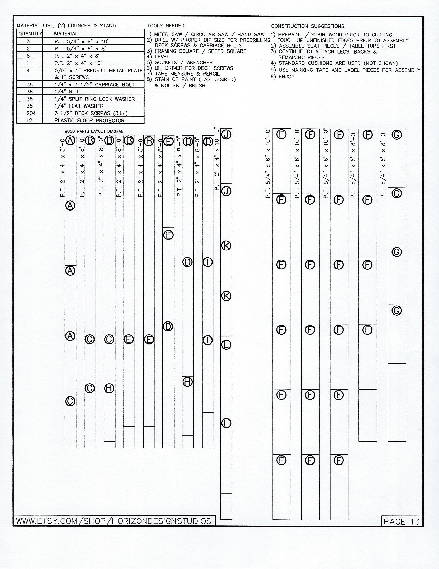 Lounger Plan/patio Lounge Plan/wood Lounge Plan/one Piece Lounge Plan ...