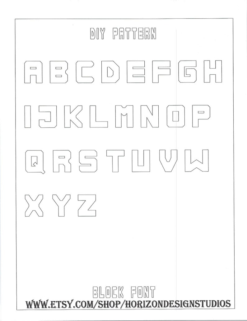 String art 8 tall BLOCK font letter patterns. | Etsy