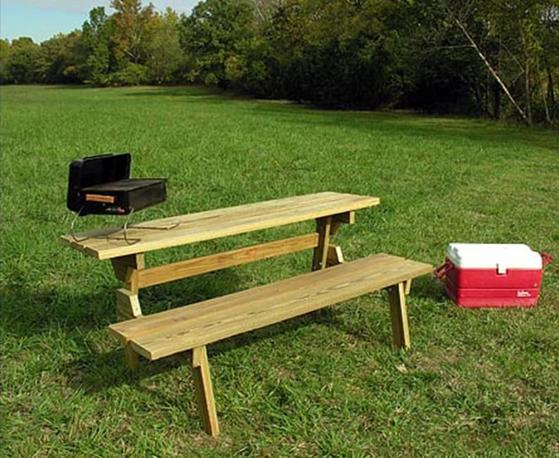 Bench Table Combo Plan/picnic Table Bench Combo Plan/table - Etsy