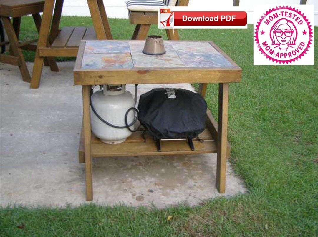 Grill Table Plan/wood Slate Table Plan/patio Table Plan/porch Table ...