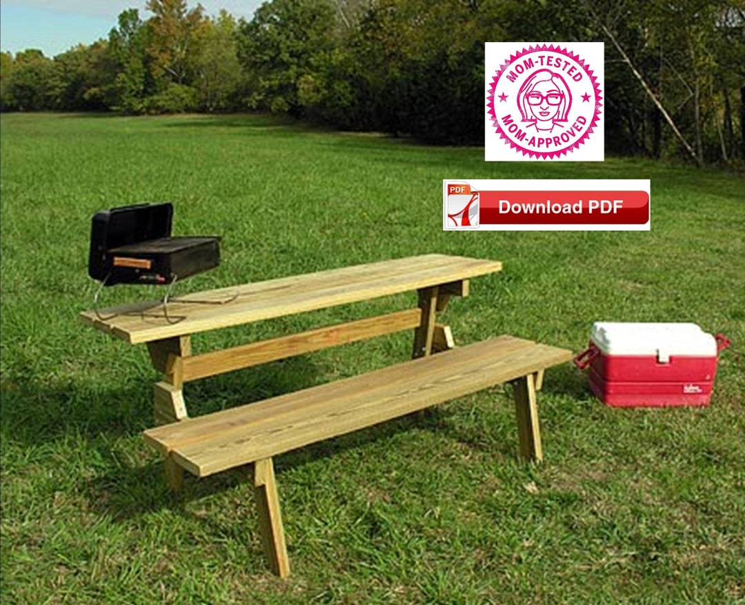 Bench Table Combo Plan/picnic Table Bench Combo Plan/table Bench Combo ...