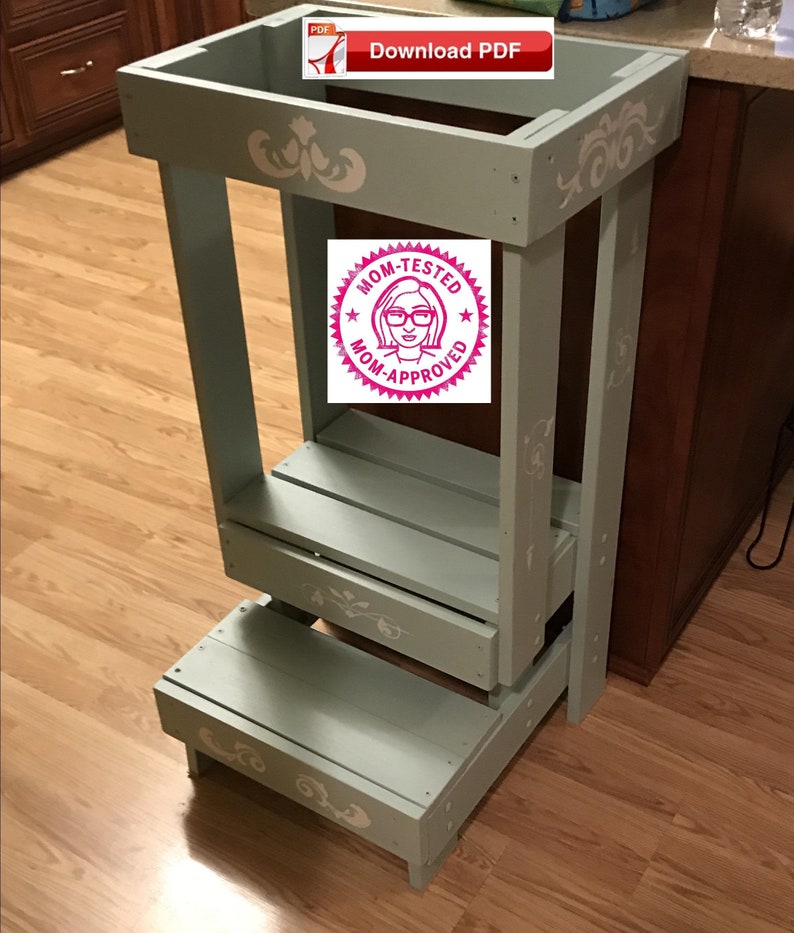 Toddler Tower Plan/montessori Kitchen Step Plan/step Stool Plan/kitchen ...