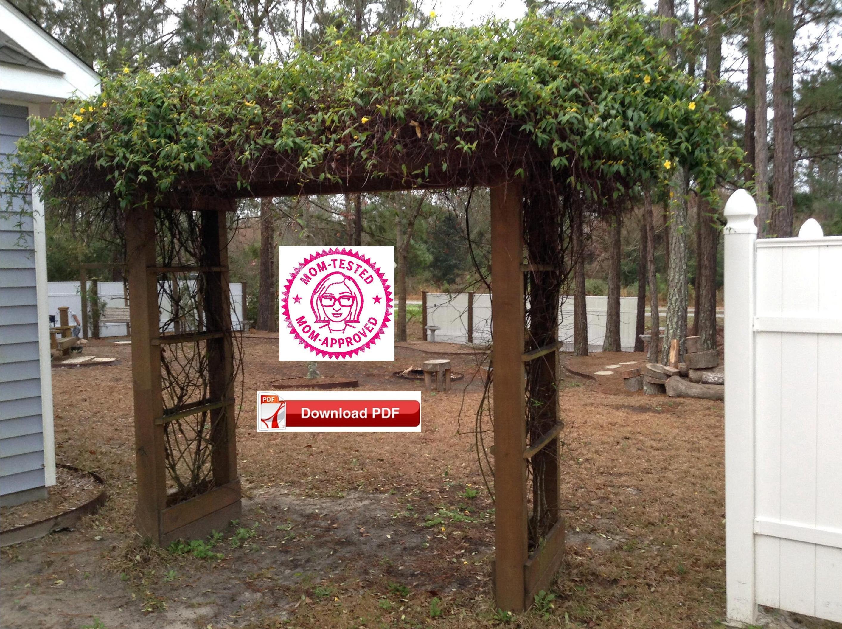 Wood Arbor Plan/trellis Plan/planter Arbor Plan/rose Arbor - Etsy
