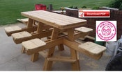 Classic Picnic Table With Separate Benches-how to Plan - Etsy Canada