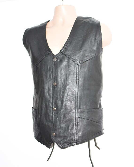 Vintage Men's Real Leather Biker Rocker Motorcycle Ca… - Gem