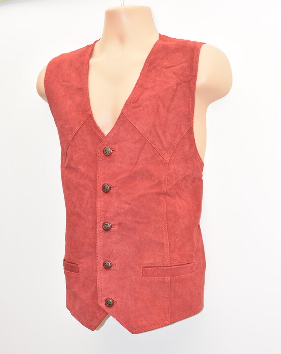 Vintage Red Real Leather SHIELD COLLECTION Western Bi… - Gem