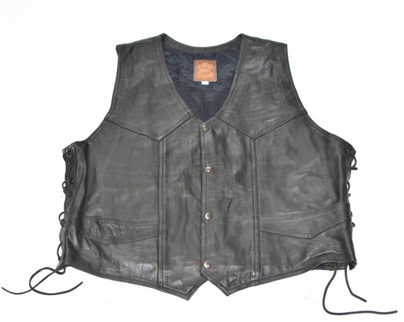 Vintage Men's Real Leather Biker Rocker Motorcycle Ca… - Gem