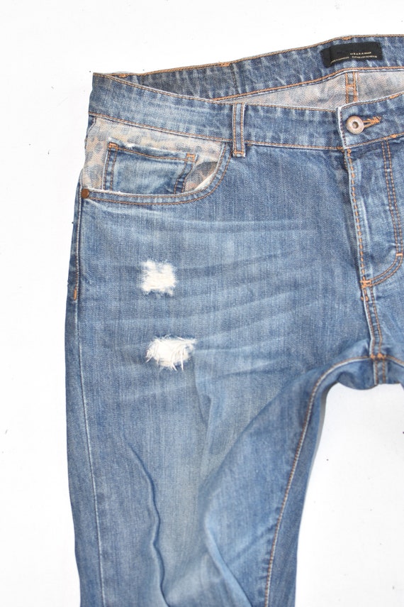 ZARA Men's Denim Slim Faded Ripped Casual Blue Jeans … - Gem