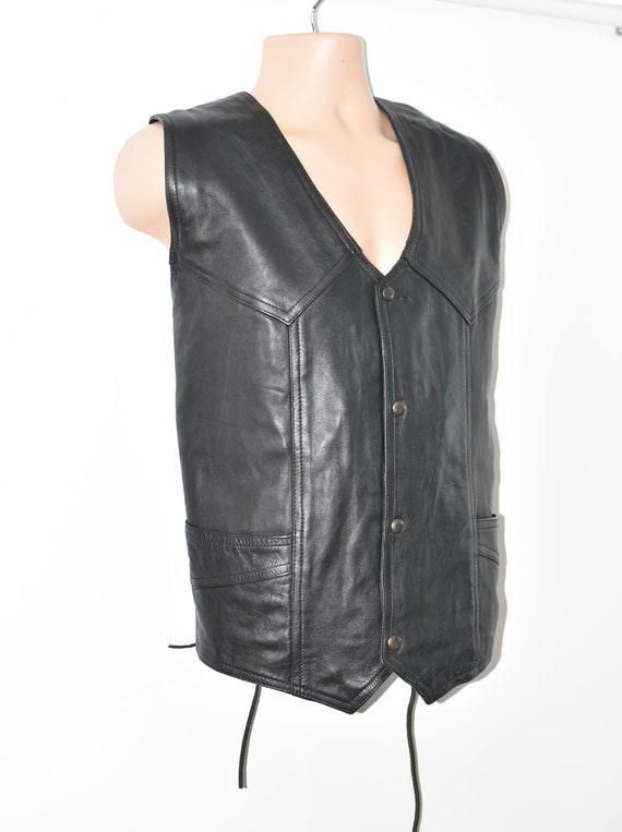 Vintage Men's Real Leather Biker Rocker Motorcycle Ca… - Gem