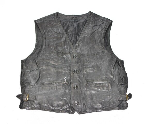 Vintage Men's Real Leather Biker Rocker Motorcycle Ca… - Gem