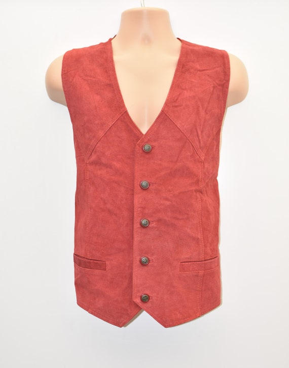 Vintage Red Real Leather SHIELD COLLECTION Western Bi… - Gem