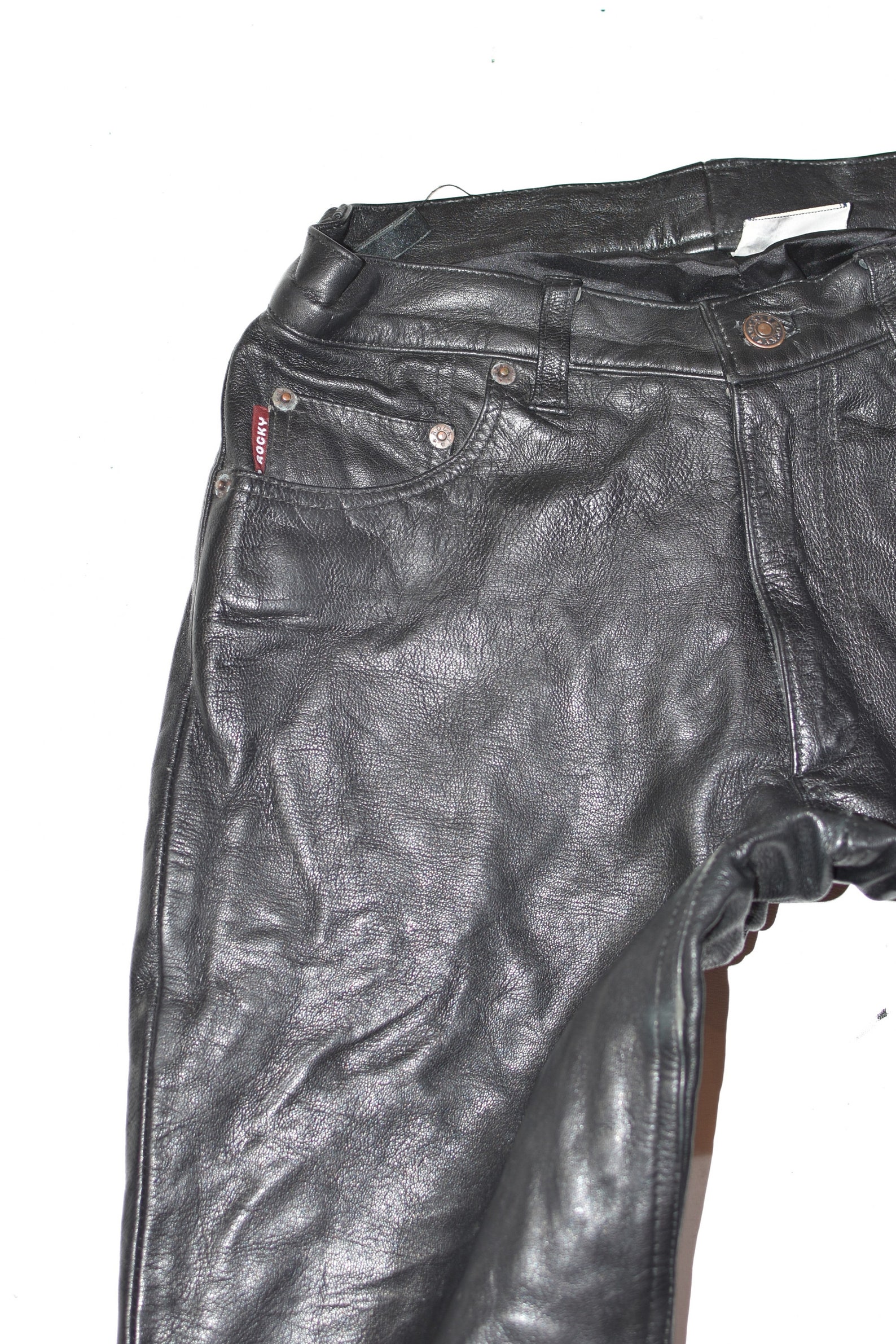 Vintage Black Genuine Leather ROCKY Biker Motorcycle Rocker - Etsy