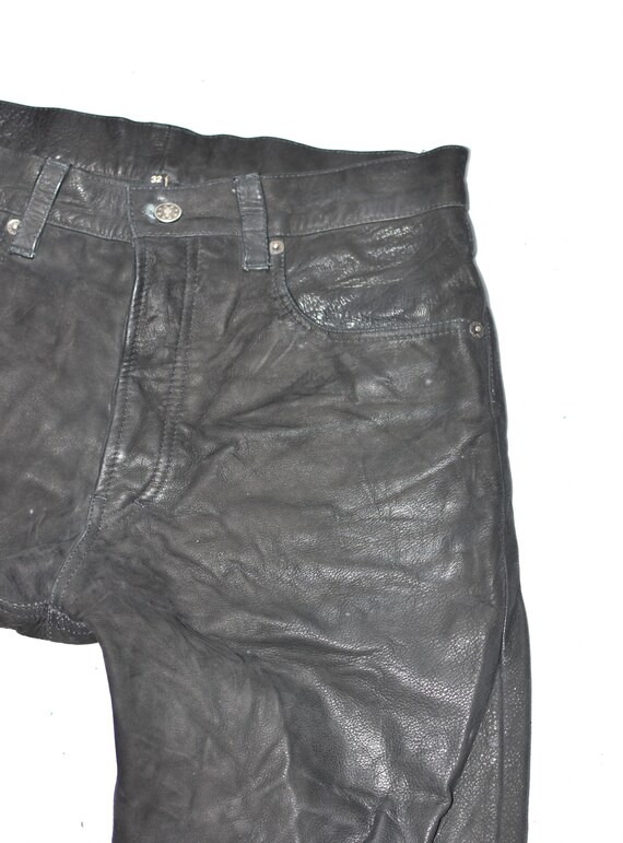 Vintage MARCIANO Men's Real Leather Biker Motorcycle … - Gem