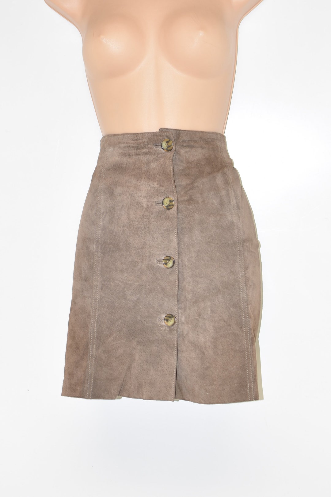 Vintage Women's Real Leather Straight Pencil Short Length - Etsy