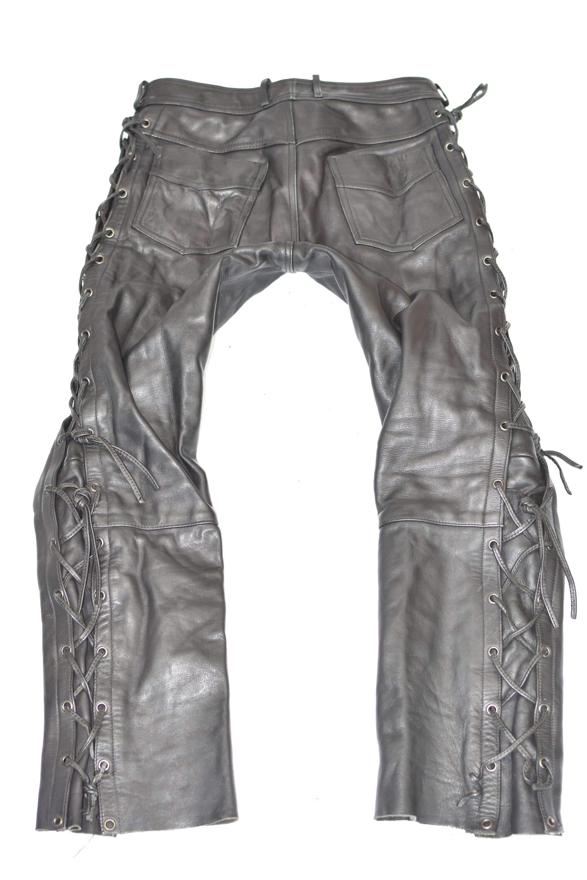 Vintage ZME Lace up Men's Real Leather Biker Motorcycle - Etsy