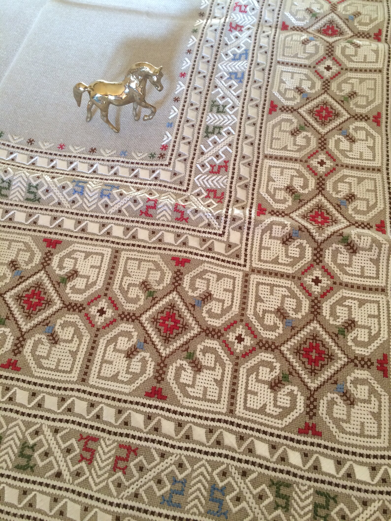 Bulgarian Embroidered Tablecloth, Vintage Tablecloth, Dining Room ...