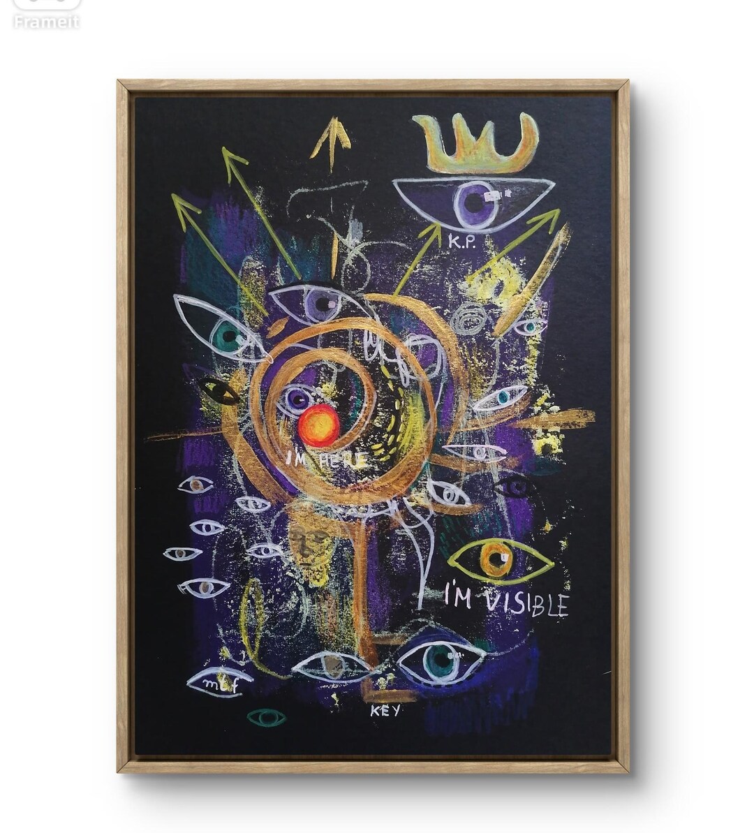 Pintura intuitiva, ilustração, em papel, arte esotérica, arte original ...