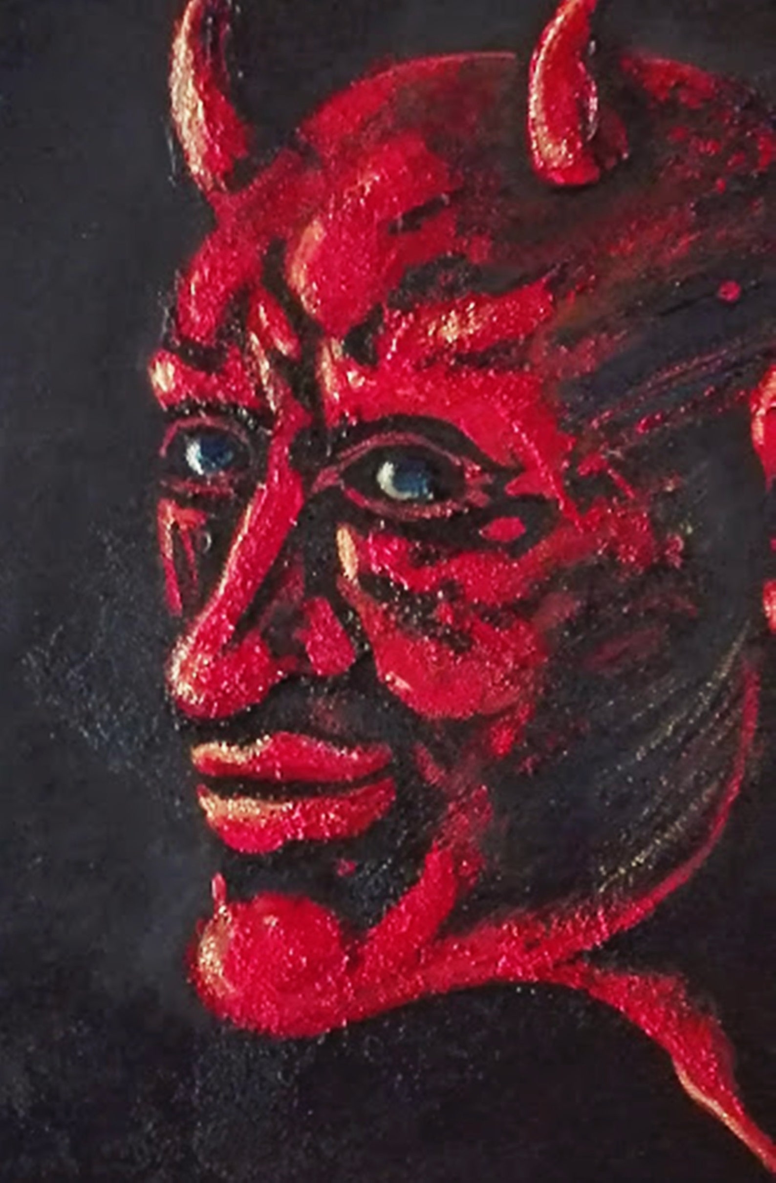 The Devil Demon Texture Acrylic Painting On Canvas | Etsy